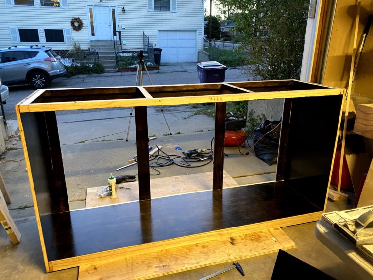 DIY Bar Cabinet Plans with Mini-Fridge & Sliding Doors - Mamá in Medellín